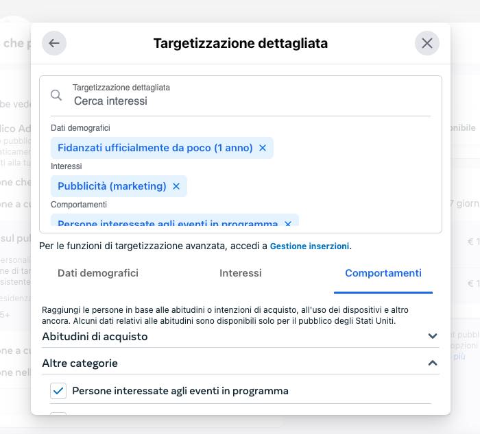 Advantage Detailed Targeting di Facebook: come funziona